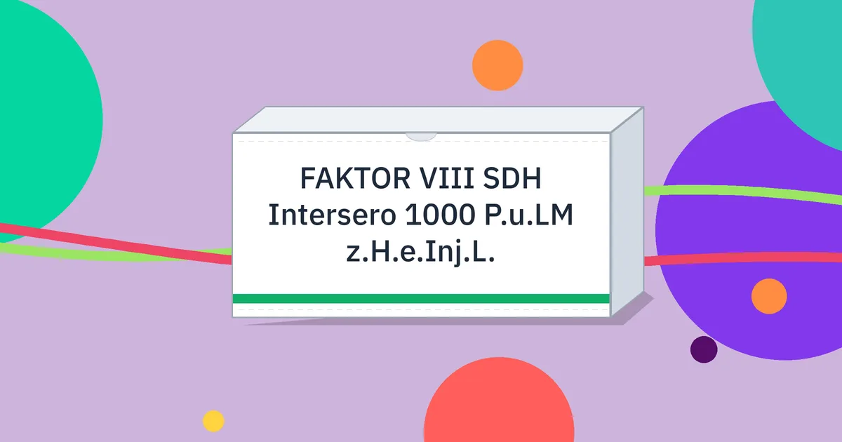 Symbolbild: Packung mit der Aufschrift FAKTOR VIII SDH Intersero 1000 P.u.LM z.H.e.Inj.L. (PZN 07495915) – Verfügbarkeit und Bezug in Apotheken in Frankfurt am Main