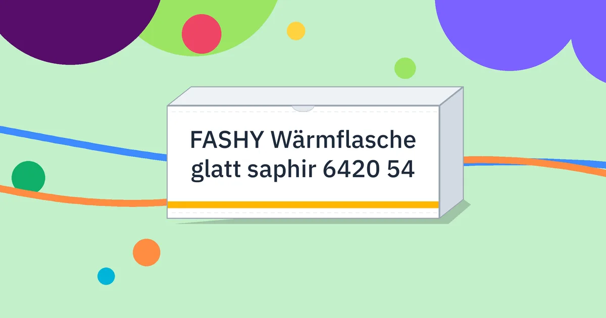 Symbolbild: Packung mit der Aufschrift FASHY Wärmflasche glatt saphir 6420 54 (PZN 11094085) – Verfügbarkeit und Bezug in Apotheken in Frankfurt am Main