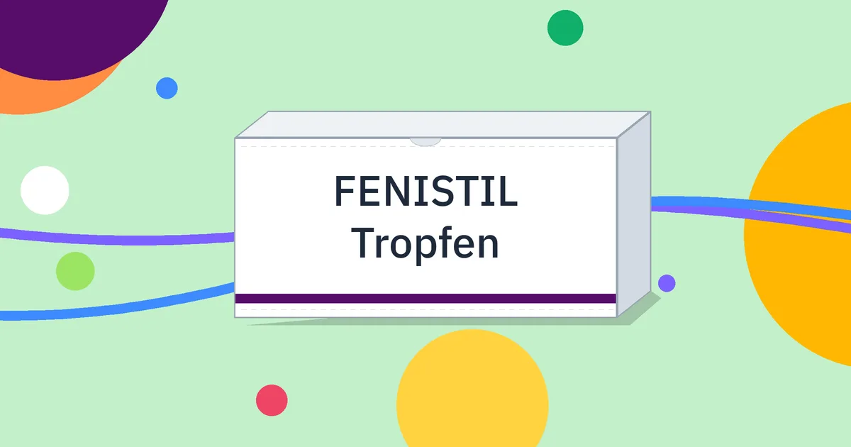 Symbolbild: Packung mit der Aufschrift FENISTIL Tropfen (PZN 03224792) – Verfügbarkeit und Bezug in Apotheken in Frankfurt am Main