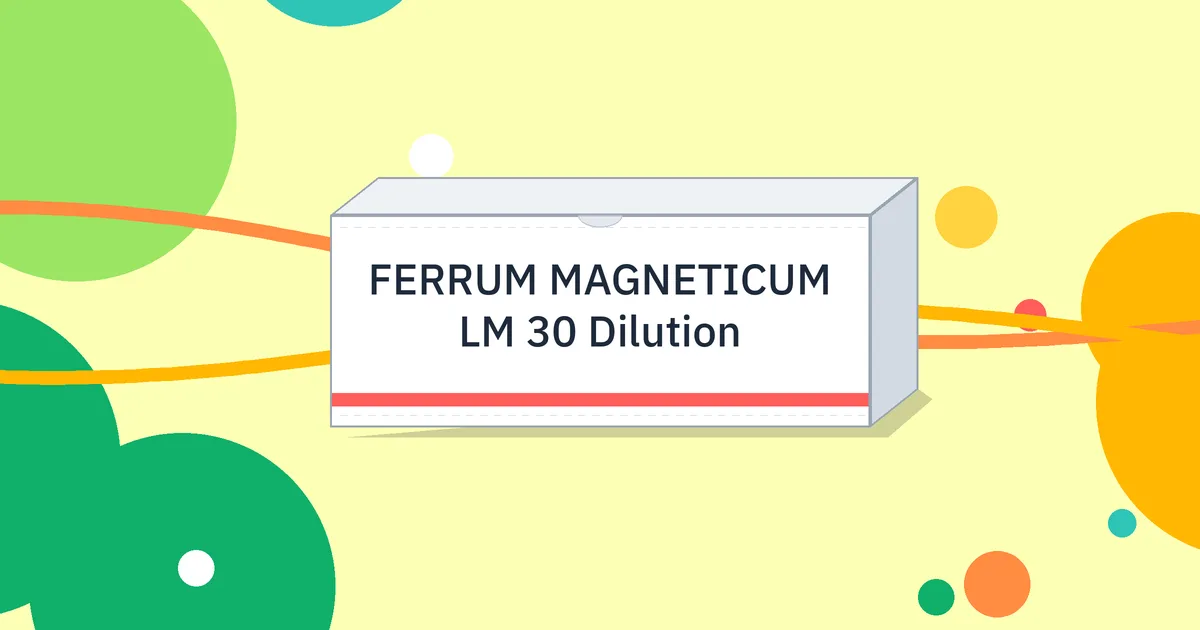 Symbolbild: Packung mit der Aufschrift FERRUM MAGNETICUM LM 30 Dilution (PZN 12850063) – Verfügbarkeit und Bezug in Apotheken in Frankfurt am Main