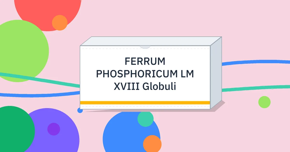 Symbolbild: Packung mit der Aufschrift FERRUM PHOSPHORICUM LM XVIII Globuli (PZN 02659252) – Verfügbarkeit und Bezug in Apotheken in Frankfurt am Main