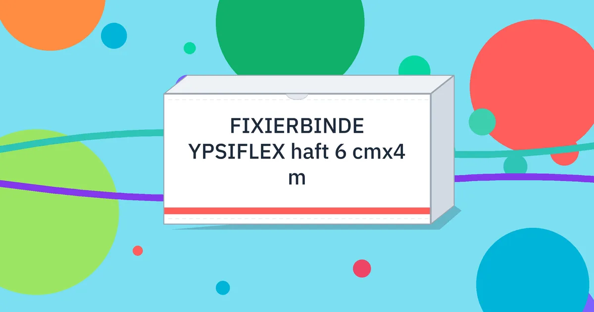 Symbolbild: Packung mit der Aufschrift FIXIERBINDE YPSIFLEX haft 6 cmx4 m (PZN 07439779) – Verfügbarkeit und Bezug in Apotheken in Frankfurt am Main