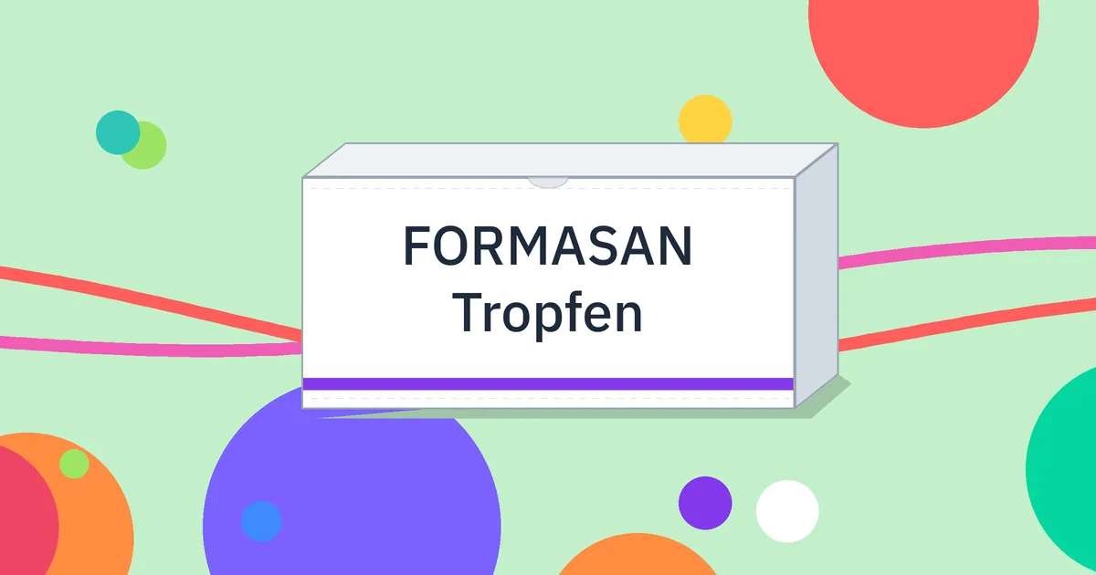 Symbolbild: Packung mit der Aufschrift FORMASAN Tropfen (PZN 07284851) – Verfügbarkeit und Bezug in Apotheken in Frankfurt am Main
