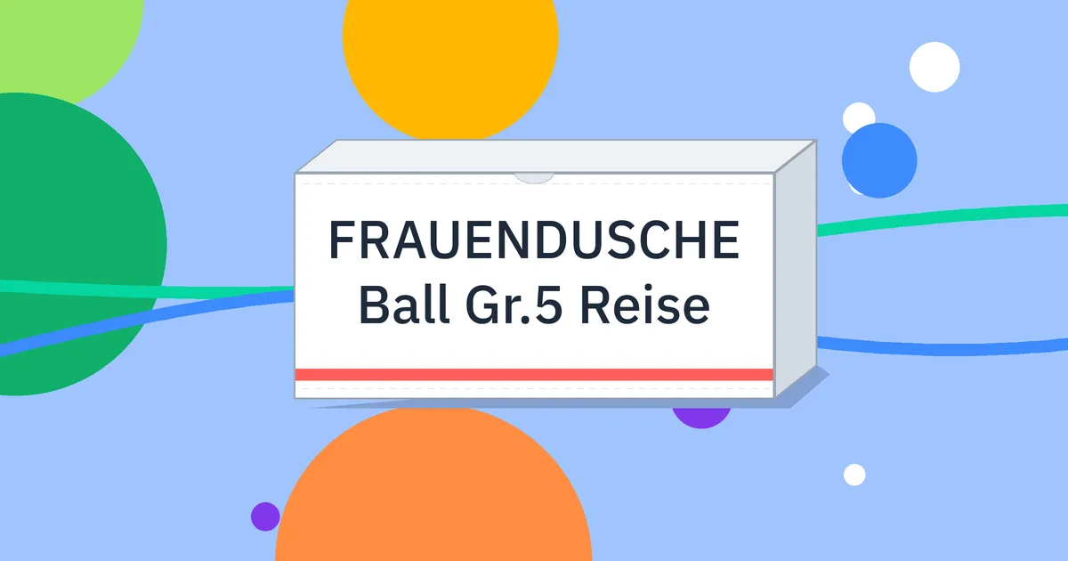 Symbolbild: Packung mit der Aufschrift FRAUENDUSCHE Ball Gr.5 Reise (PZN 03173988) – Verfügbarkeit und Bezug in Apotheken in Frankfurt am Main