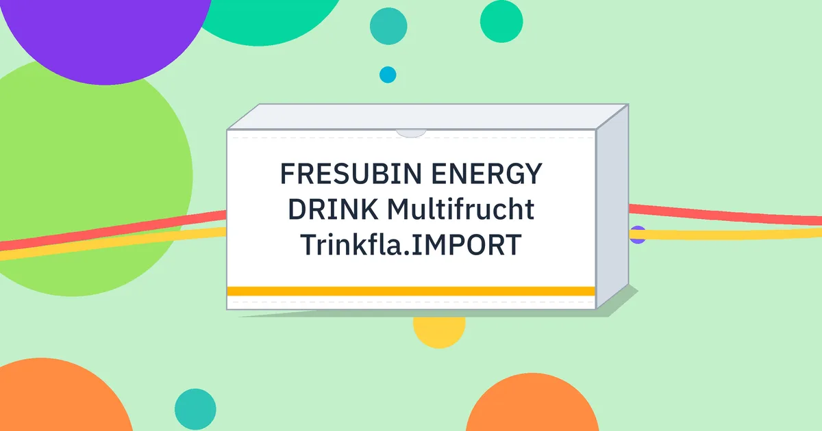 Symbolbild: Packung mit der Aufschrift FRESUBIN ENERGY DRINK Multifrucht Trinkfla.IMPORT (PZN 19492419) – Verfügbarkeit und Bezug in Apotheken in Frankfurt am Main