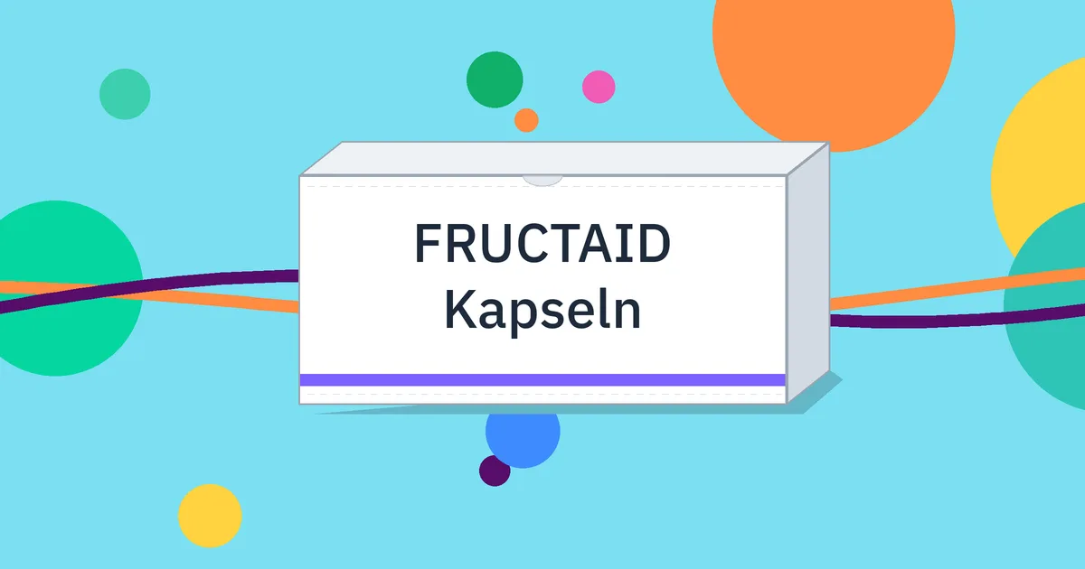 Symbolbild: Packung mit der Aufschrift FRUCTAID Kapseln (PZN 11299628) – Verfügbarkeit und Bezug in Apotheken in Frankfurt am Main