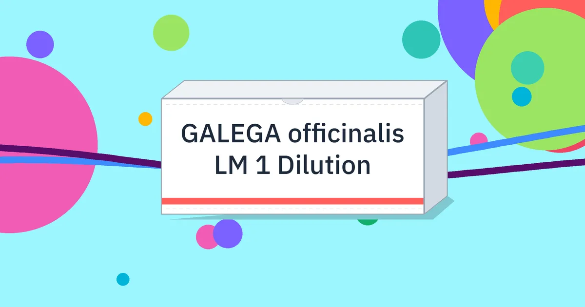 Symbolbild: Packung mit der Aufschrift GALEGA officinalis LM 1 Dilution (PZN 13495612) – Verfügbarkeit und Bezug in Apotheken in Frankfurt am Main