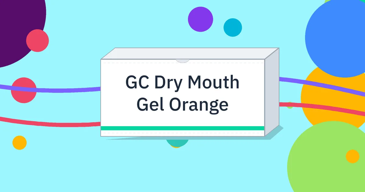 Symbolbild: Packung mit der Aufschrift GC Dry Mouth Gel Orange (PZN 05523754) – Verfügbarkeit und Bezug in Apotheken in Frankfurt am Main