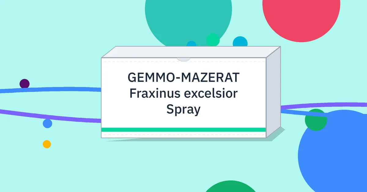 Symbolbild: Packung mit der Aufschrift GEMMO-MAZERAT Fraxinus excelsior Spray (PZN 13306189) – Verfügbarkeit und Bezug in Apotheken in Frankfurt am Main