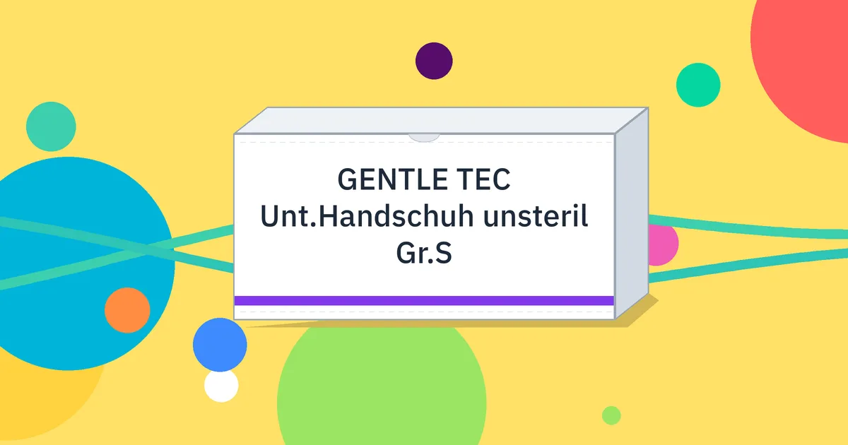 Symbolbild: Packung mit der Aufschrift GENTLE TEC Unt.Handschuh unsteril Gr.S (PZN 06966643) – Verfügbarkeit und Bezug in Apotheken in Frankfurt am Main