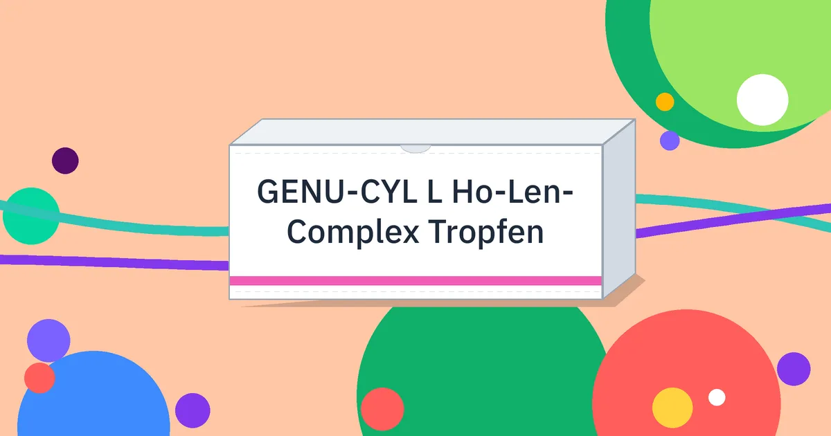 Symbolbild: Packung mit der Aufschrift GENU-CYL L Ho-Len-Complex Tropfen (PZN 03396116) – Verfügbarkeit und Bezug in Apotheken in Frankfurt am Main