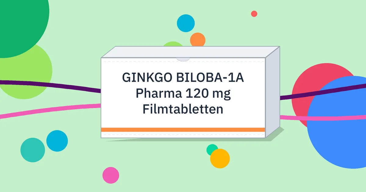Symbolbild: Packung mit der Aufschrift GINKGO BILOBA-1A Pharma 120 mg Filmtabletten (PZN 17534786) – Verfügbarkeit und Bezug in Apotheken in Frankfurt am Main