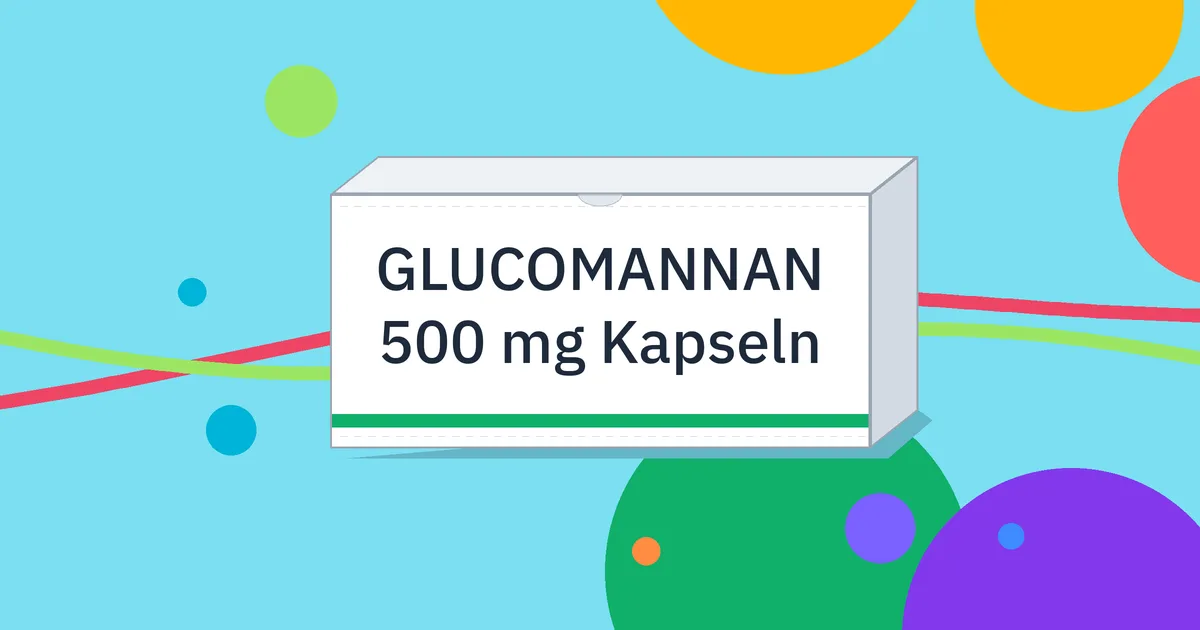 Symbolbild: Packung mit der Aufschrift GLUCOMANNAN 500 mg Kapseln (PZN 16530007) – Verfügbarkeit und Bezug in Apotheken in Frankfurt am Main