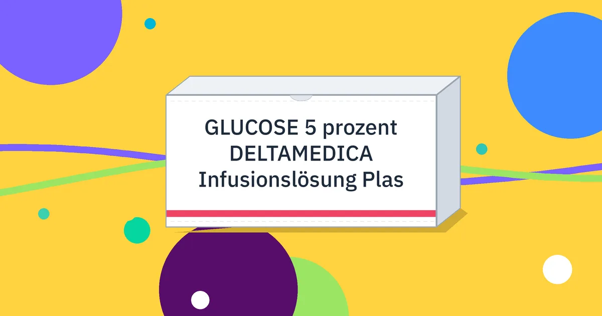 Symbolbild: Packung mit der Aufschrift GLUCOSE 5 prozent DELTAMEDICA Infusionslösung Plas (PZN 07462904) – Verfügbarkeit und Bezug in Apotheken in Frankfurt am Main