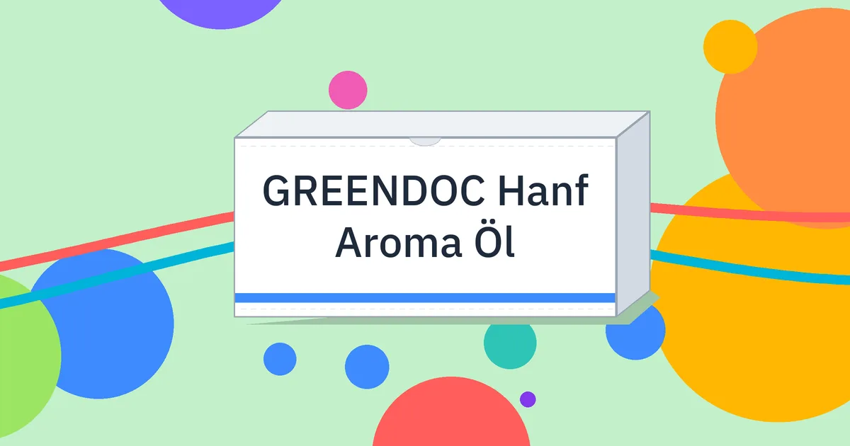Symbolbild: Packung mit der Aufschrift GREENDOC Hanf Aroma Öl (PZN 16017008) – Verfügbarkeit und Bezug in Apotheken in Frankfurt am Main