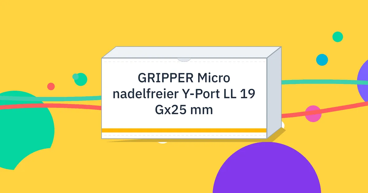 Symbolbild: Packung mit der Aufschrift GRIPPER Micro nadelfreier Y-Port LL 19 Gx25 mm (PZN 16747273) – Verfügbarkeit und Bezug in Apotheken in Frankfurt am Main