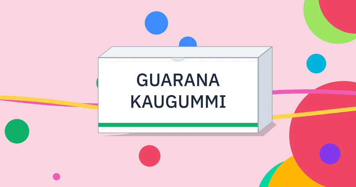 Symbolbild: Packung mit der Aufschrift GUARANA KAUGUMMI (PZN 08629016) – Verfügbarkeit und Bezug in Apotheken in Frankfurt am Main