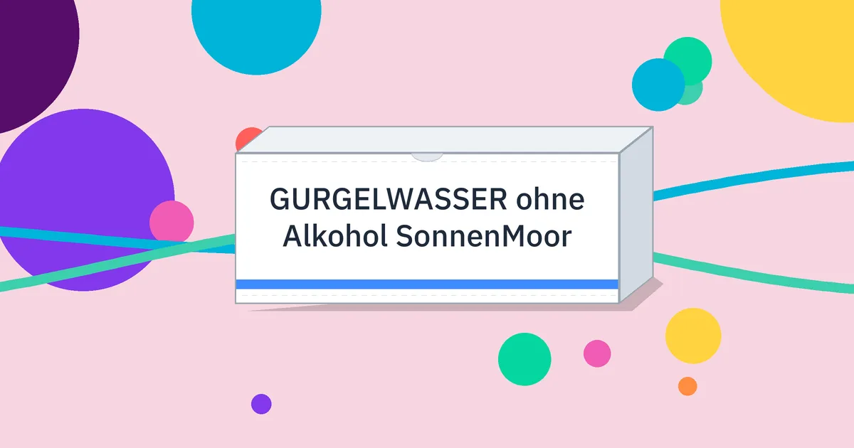Symbolbild: Packung mit der Aufschrift GURGELWASSER ohne Alkohol SonnenMoor (PZN 07111033) – Verfügbarkeit und Bezug in Apotheken in Frankfurt am Main