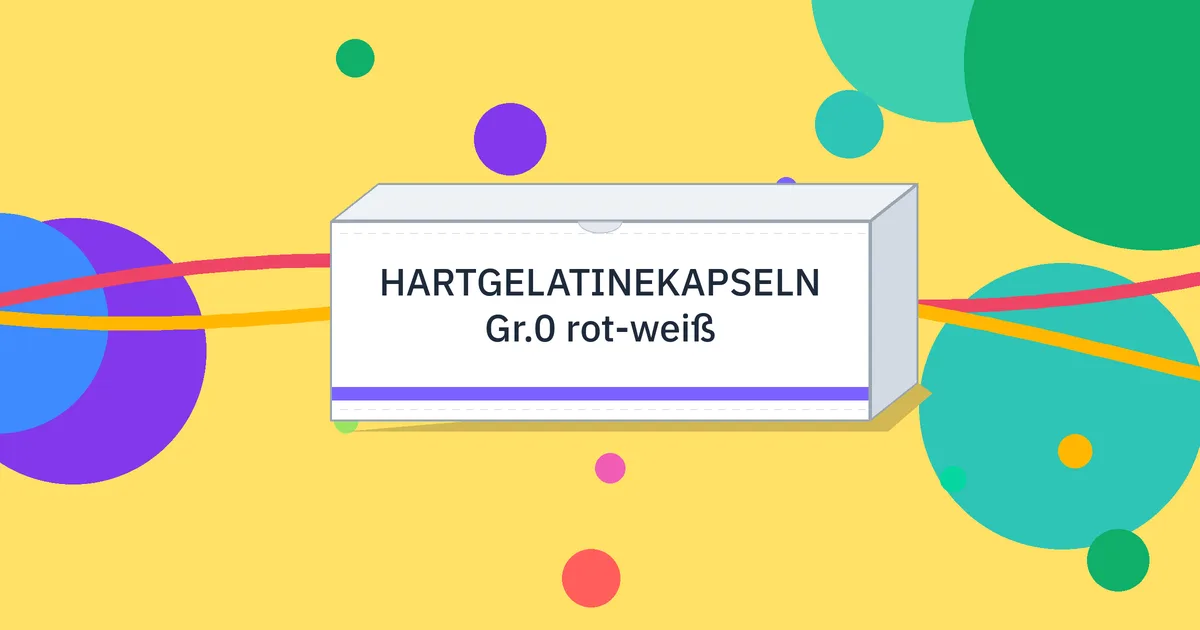 Symbolbild: Packung mit der Aufschrift HARTGELATINEKAPSELN Gr.0 rot-weiß (PZN 00276297) – Verfügbarkeit und Bezug in Apotheken in Frankfurt am Main