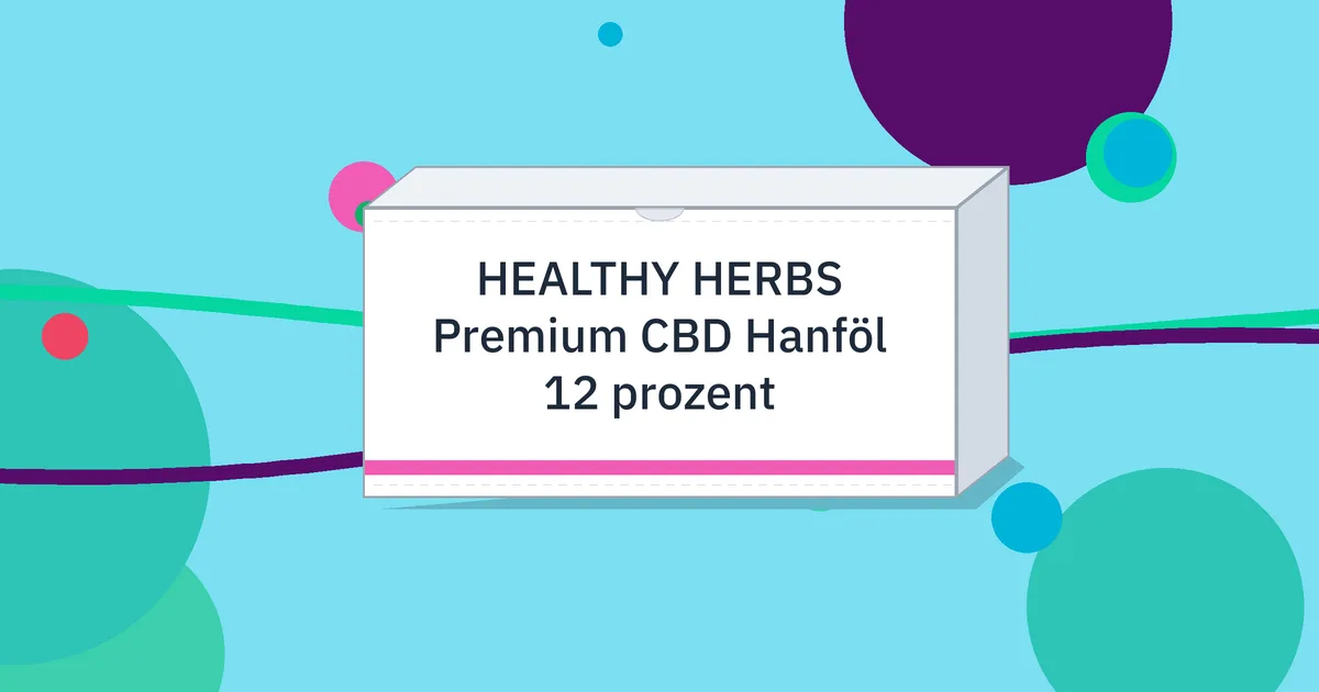 Symbolbild: Packung mit der Aufschrift HEALTHY HERBS Premium CBD Hanföl 12 prozent (PZN 16586255) – Verfügbarkeit und Bezug in Apotheken in Frankfurt am Main
