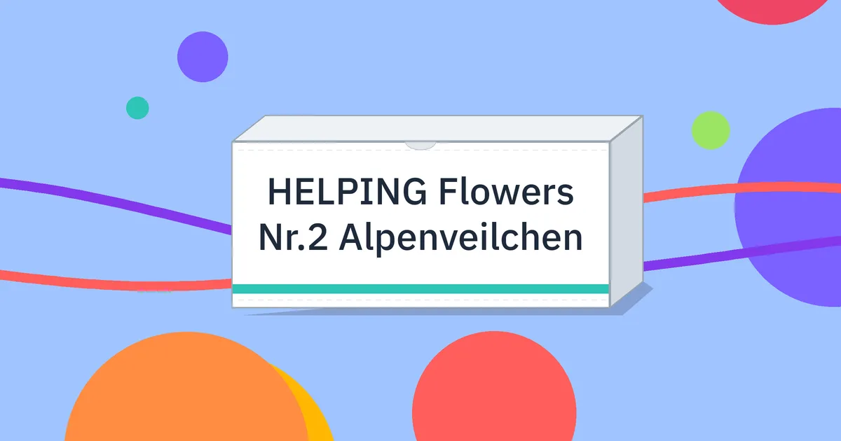 Symbolbild: Packung mit der Aufschrift HELPING Flowers Nr.2 Alpenveilchen (PZN 12499565) – Verfügbarkeit und Bezug in Apotheken in Frankfurt am Main
