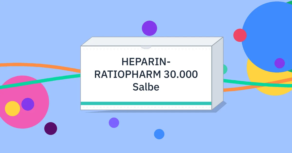 Symbolbild: Packung mit der Aufschrift HEPARIN-RATIOPHARM 30.000 Salbe (PZN 07292721) – Verfügbarkeit und Bezug in Apotheken in Frankfurt am Main