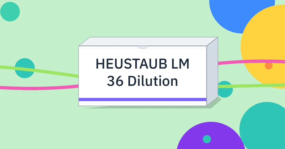 Symbolbild: Packung mit der Aufschrift HEUSTAUB LM 36 Dilution (PZN 12888568) – Verfügbarkeit und Bezug in Apotheken in Frankfurt am Main