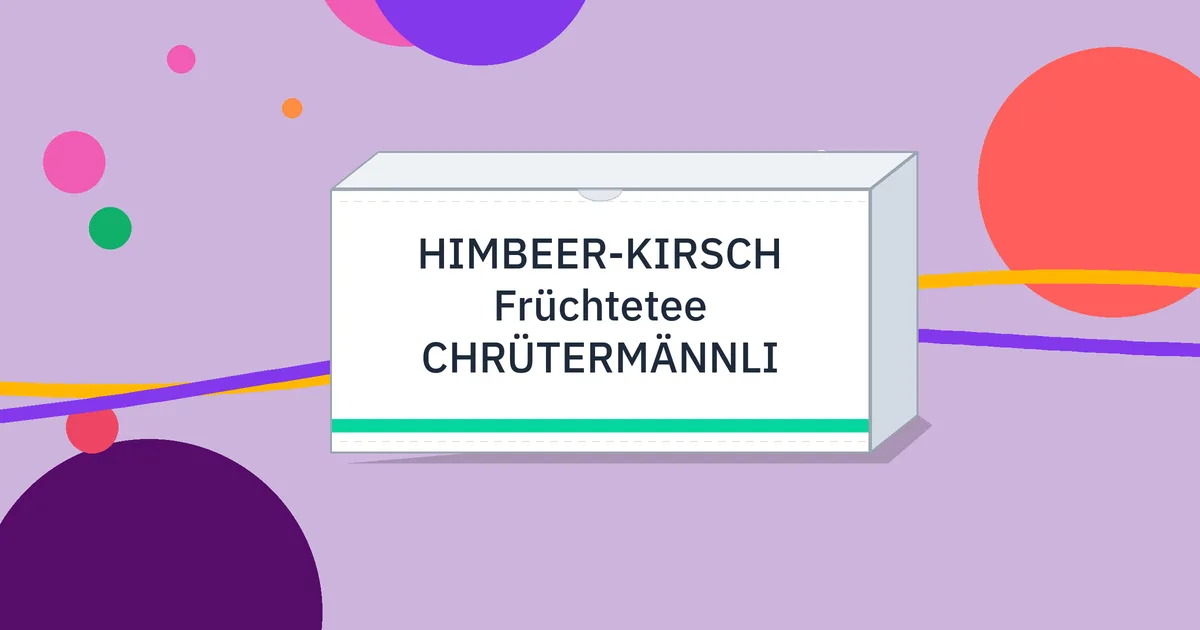 Symbolbild: Packung mit der Aufschrift HIMBEER-KIRSCH Früchtetee CHRÜTERMÄNNLI (PZN 05884707) – Verfügbarkeit und Bezug in Apotheken in Frankfurt am Main