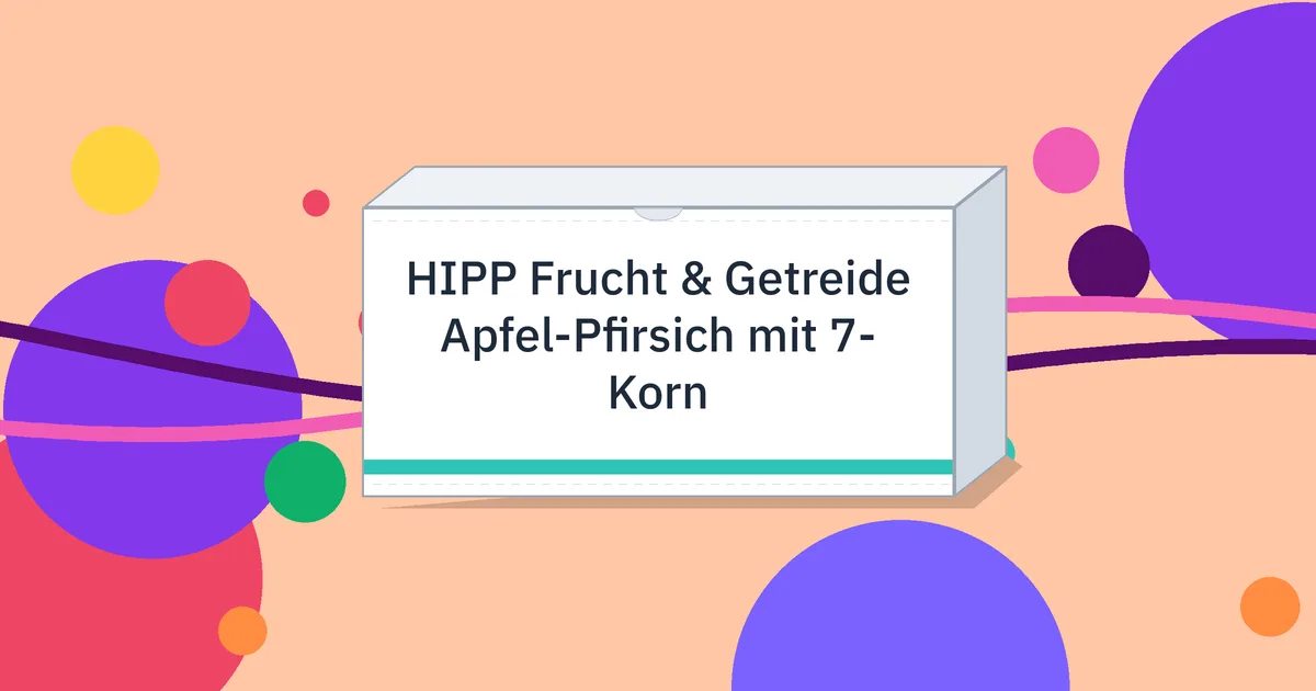 Symbolbild: Packung mit der Aufschrift HIPP Frucht & Getreide Apfel-Pfirsich mit 7-Korn (PZN 10982027) – Verfügbarkeit und Bezug in Apotheken in Frankfurt am Main