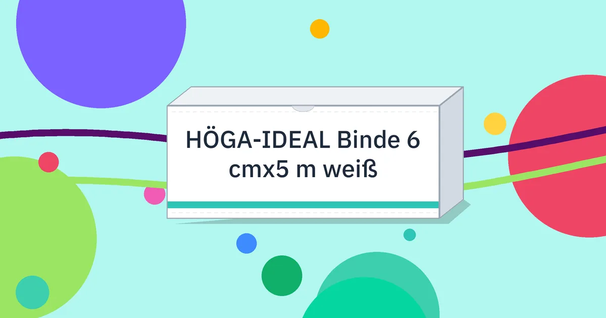 Symbolbild: Packung mit der Aufschrift HÖGA-IDEAL Binde 6 cmx5 m weiß (PZN 00359416) – Verfügbarkeit und Bezug in Apotheken in Frankfurt am Main
