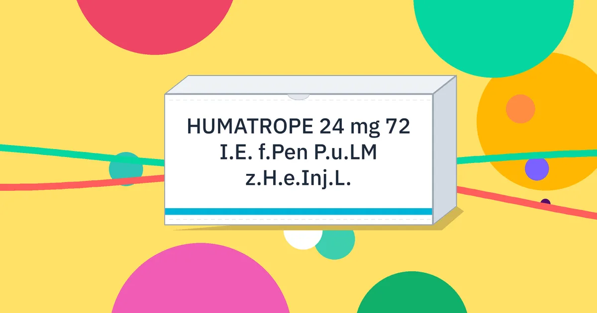 Symbolbild: Packung mit der Aufschrift HUMATROPE 24 mg 72 I.E. f.Pen P.u.LM z.H.e.Inj.L. (PZN 18436991) – Verfügbarkeit und Bezug in Apotheken in Frankfurt am Main