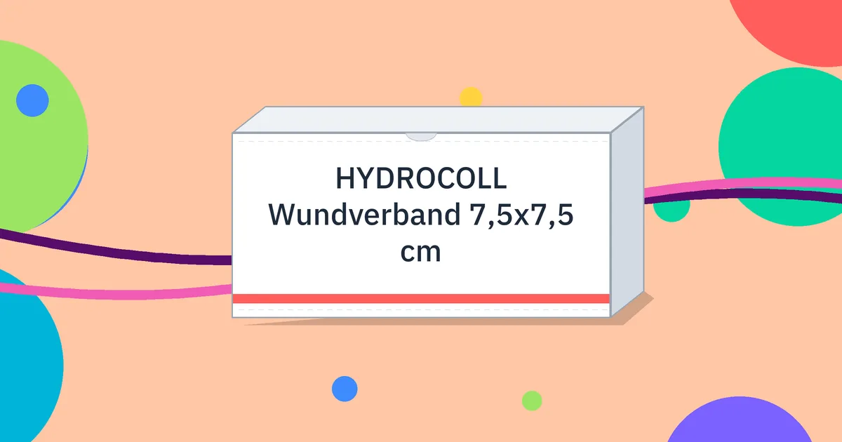 Symbolbild: Packung mit der Aufschrift HYDROCOLL Wundverband 7,5x7,5 cm (PZN 16060139) – Verfügbarkeit und Bezug in Apotheken in Frankfurt am Main