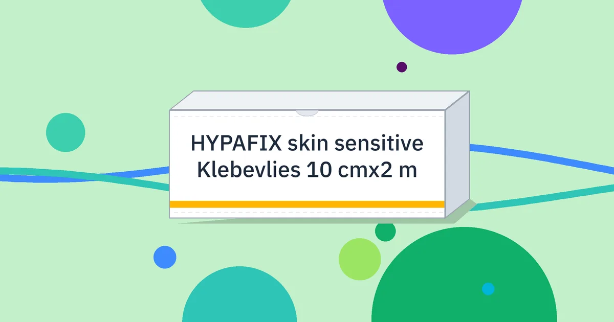 Symbolbild: Packung mit der Aufschrift HYPAFIX skin sensitive Klebevlies 10 cmx2 m (PZN 19126695) – Verfügbarkeit und Bezug in Apotheken in Frankfurt am Main
