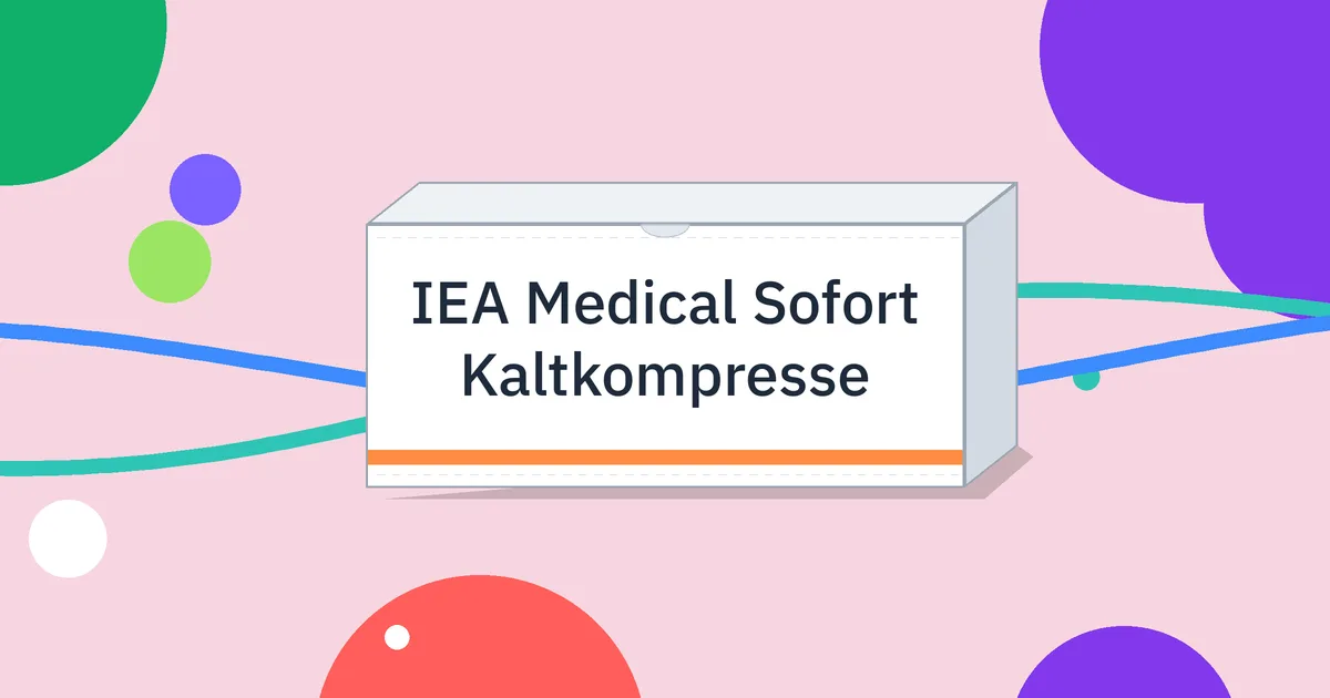 Symbolbild: Packung mit der Aufschrift IEA Medical Sofort Kaltkompresse (PZN 19414247) – Verfügbarkeit und Bezug in Apotheken in Frankfurt am Main