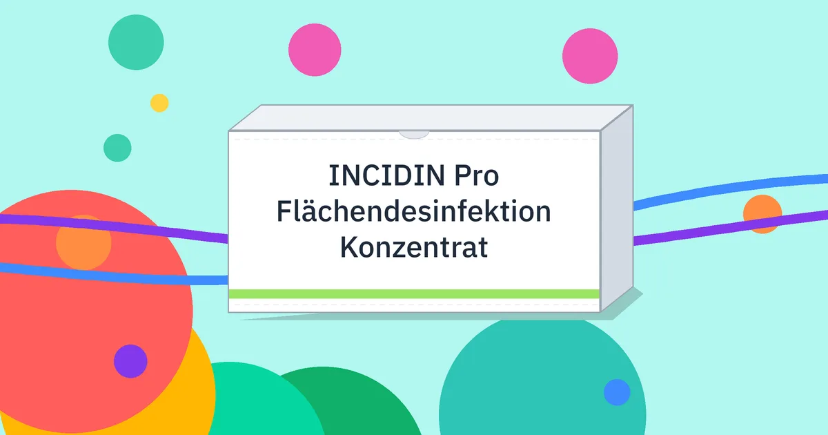 Symbolbild: Packung mit der Aufschrift INCIDIN Pro Flächendesinfektion Konzentrat (PZN 10179371) – Verfügbarkeit und Bezug in Apotheken in Frankfurt am Main