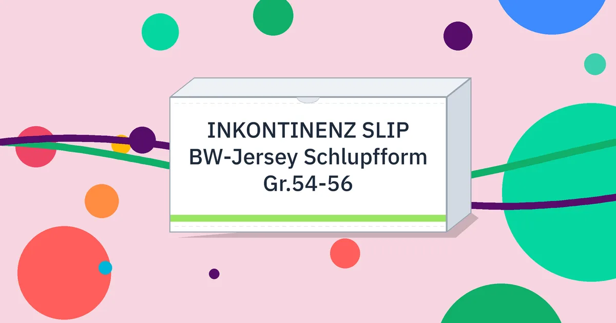 Symbolbild: Packung mit der Aufschrift INKONTINENZ SLIP BW-Jersey Schlupfform Gr.54-56 (PZN 10217717) – Verfügbarkeit und Bezug in Apotheken in Frankfurt am Main