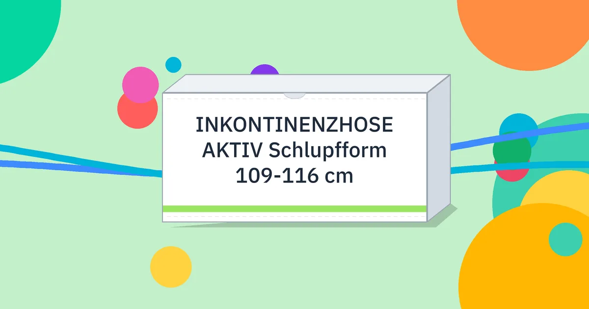Symbolbild: Packung mit der Aufschrift INKONTINENZHOSE AKTIV Schlupfform 109-116 cm (PZN 09510300) – Verfügbarkeit und Bezug in Apotheken in Frankfurt am Main