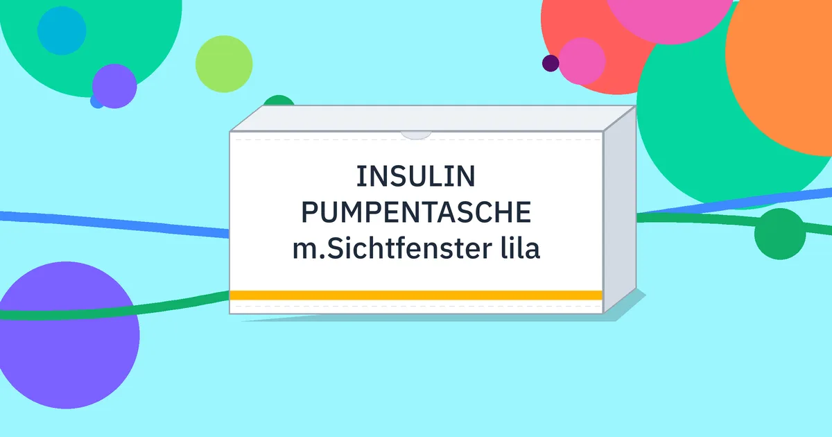 Symbolbild: Packung mit der Aufschrift INSULIN PUMPENTASCHE m.Sichtfenster lila (PZN 16509941) – Verfügbarkeit und Bezug in Apotheken in Frankfurt am Main