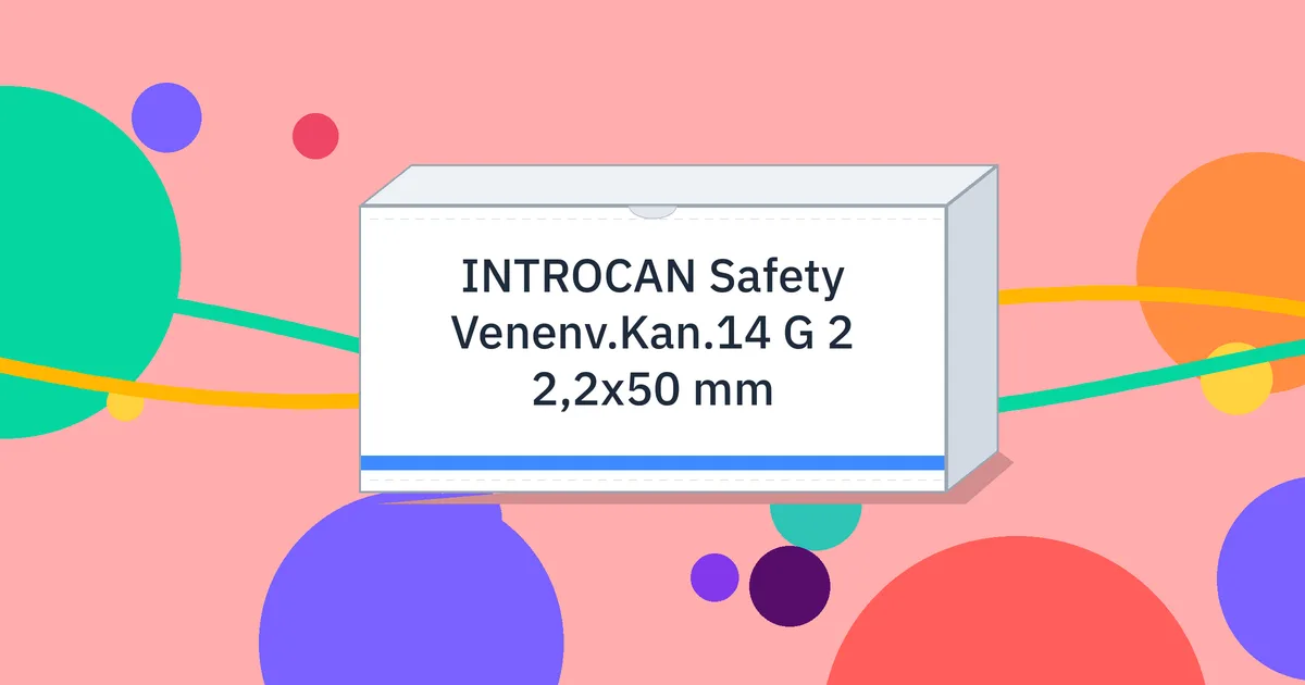 Symbolbild: Packung mit der Aufschrift INTROCAN Safety Venenv.Kan.14 G 2 2,2x50 mm (PZN 04095753) – Verfügbarkeit und Bezug in Apotheken in Frankfurt am Main