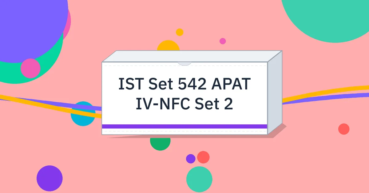 Symbolbild: Packung mit der Aufschrift IST Set 542 APAT IV-NFC Set 2 (PZN 18130499) – Verfügbarkeit und Bezug in Apotheken in Frankfurt am Main