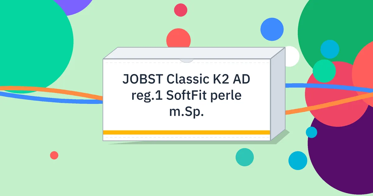 Symbolbild: Packung mit der Aufschrift JOBST Classic K2 AD reg.1 SoftFit perle m.Sp. (PZN 14221911) – Verfügbarkeit und Bezug in Apotheken in Frankfurt am Main