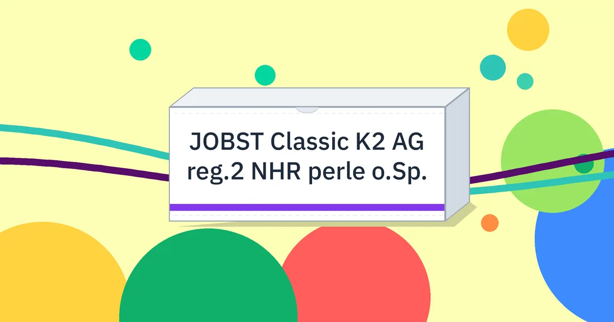 Symbolbild: Packung mit der Aufschrift JOBST Classic K2 AG reg.2 NHR perle o.Sp. (PZN 10727128) – Verfügbarkeit und Bezug in Apotheken in Frankfurt am Main