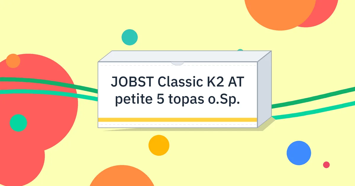 Symbolbild: Packung mit der Aufschrift JOBST Classic K2 AT petite 5 topas o.Sp. (PZN 13068040) – Verfügbarkeit und Bezug in Apotheken in Frankfurt am Main