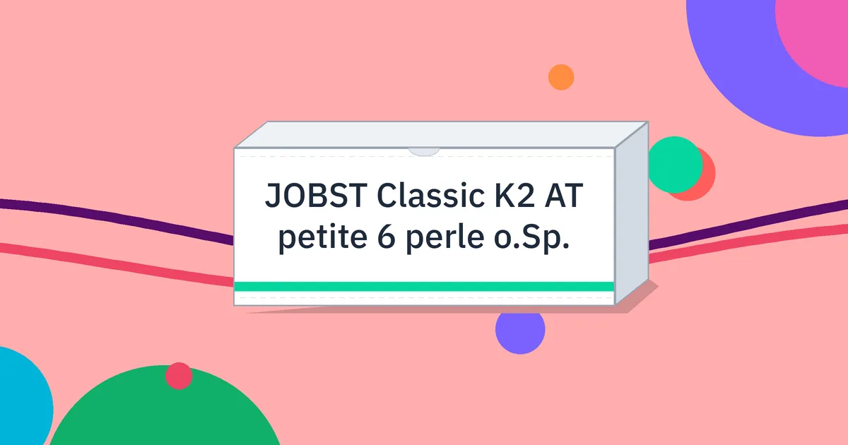 Symbolbild: Packung mit der Aufschrift JOBST Classic K2 AT petite 6 perle o.Sp. (PZN 11275616) – Verfügbarkeit und Bezug in Apotheken in Frankfurt am Main