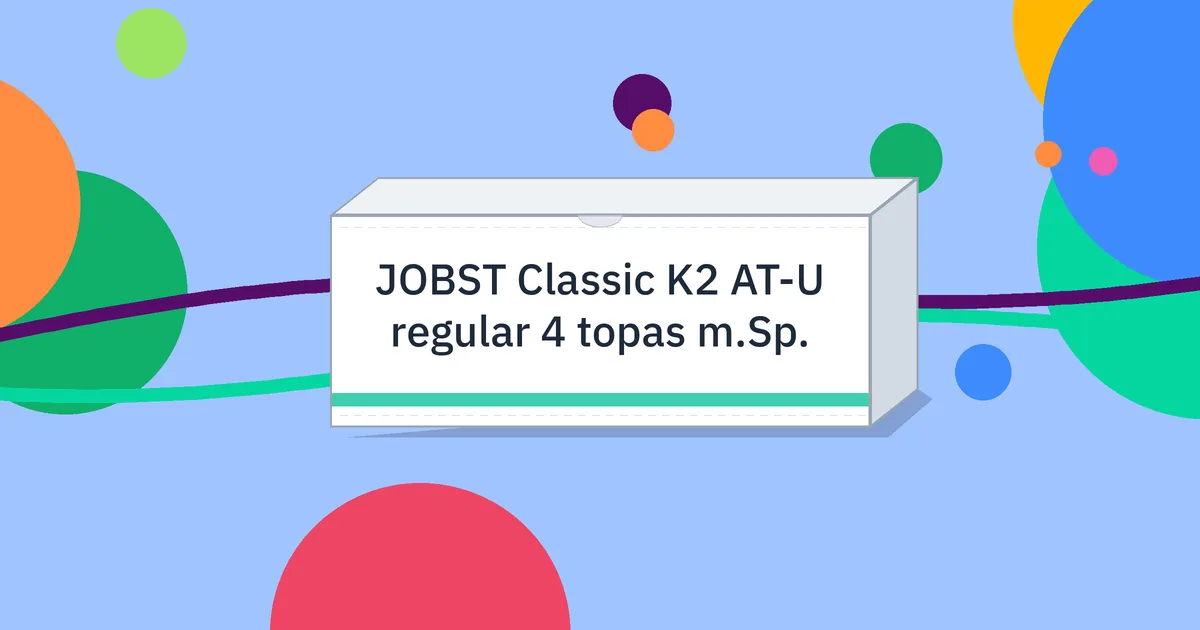 Symbolbild: Packung mit der Aufschrift JOBST Classic K2 AT-U regular 4 topas m.Sp. (PZN 13069447) – Verfügbarkeit und Bezug in Apotheken in Frankfurt am Main