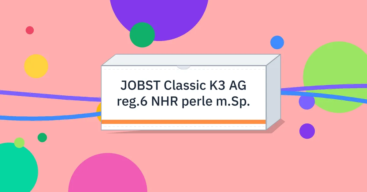 Symbolbild: Packung mit der Aufschrift JOBST Classic K3 AG reg.6 NHR perle m.Sp. (PZN 13073302) – Verfügbarkeit und Bezug in Apotheken in Frankfurt am Main