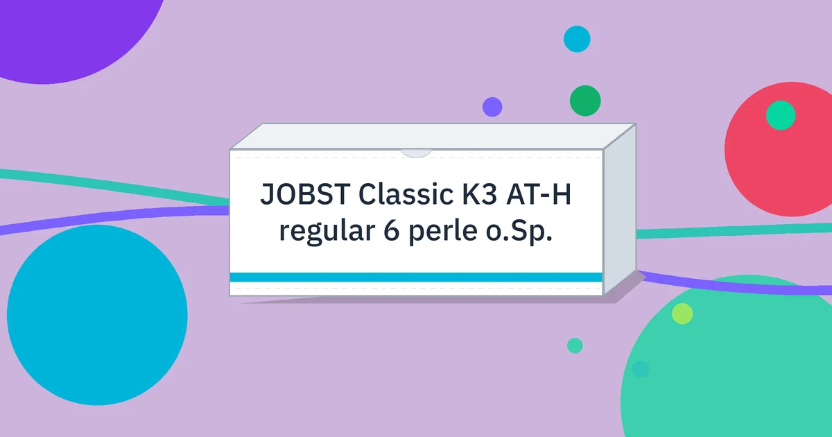 Symbolbild: Packung mit der Aufschrift JOBST Classic K3 AT-H regular 6 perle o.Sp. (PZN 13077783) – Verfügbarkeit und Bezug in Apotheken in Frankfurt am Main