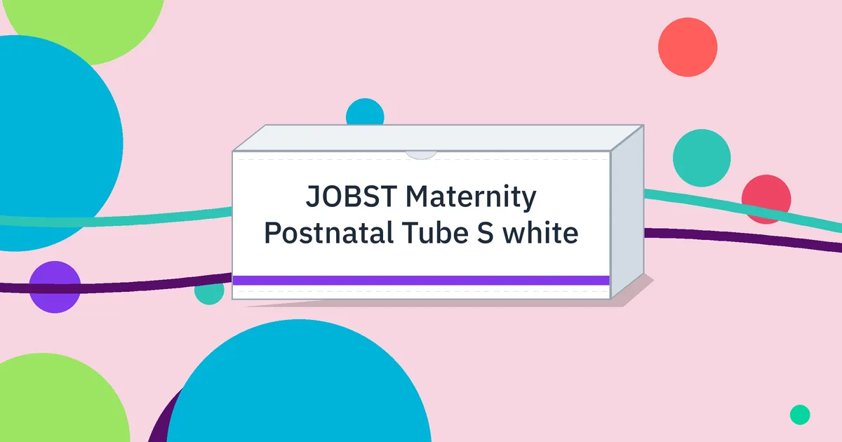 Symbolbild: Packung mit der Aufschrift JOBST Maternity Postnatal Tube S white (PZN 18311479) – Verfügbarkeit und Bezug in Apotheken in Frankfurt am Main
