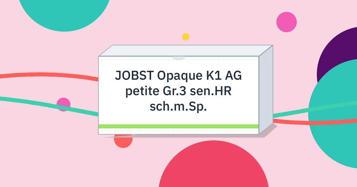 Symbolbild: Packung mit der Aufschrift JOBST Opaque K1 AG petite Gr.3 sen.HR sch.m.Sp. (PZN 13085802) – Verfügbarkeit und Bezug in Apotheken in Frankfurt am Main