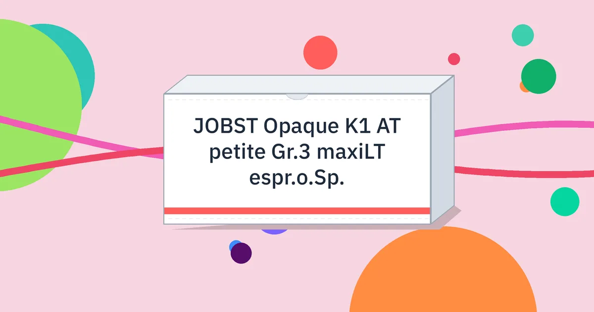 Symbolbild: Packung mit der Aufschrift JOBST Opaque K1 AT petite Gr.3 maxiLT espr.o.Sp. (PZN 16276997) – Verfügbarkeit und Bezug in Apotheken in Frankfurt am Main